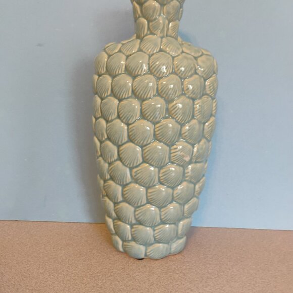 Seashell | Accents | Vintage 97s Turquoise Seashell Design Vase | Poshmark